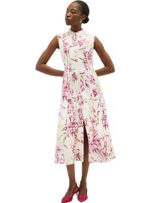 HOBBS LONDON Della Shirt Midi Dress - Ivorymulti