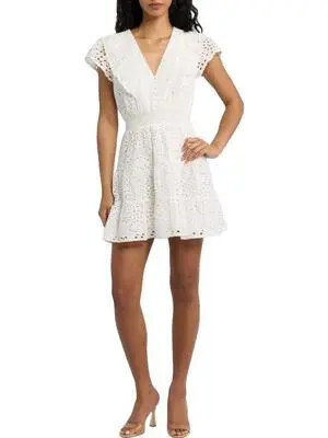 LAYERED WITH LOVE Lil Jane Eyelet Lace Mini Dress - White