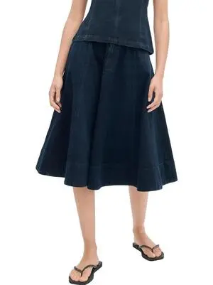 ALIGNE Lana Denim Midi Skirt - Blue Black