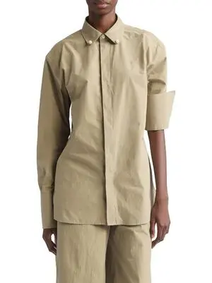 NACKIYE High Fidelity Asymmetric Cotton Shirt - Sand