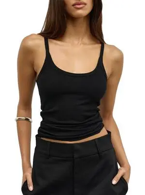 BAYSE Bayse Jayla Scoop Neck Rib-Knit Tank Black