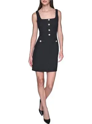 Karl Lagerfeld Paris Tweed Knit Sheath Minidress - Black