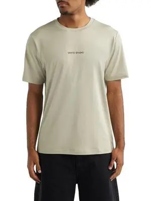SANTO STUDIO Tempo Wordmark Tech T-shirt - Cement