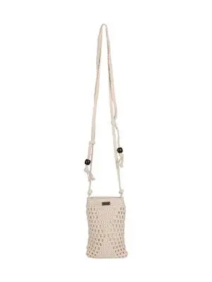 Roxy Crocheted Phone Bag With Adjustable Strap - Egret