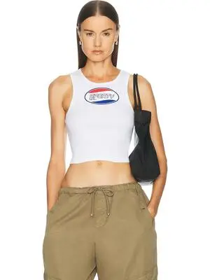 SPORTY & RICH Ribbed Baby Tank Top - White