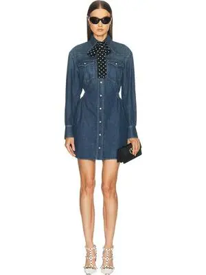 Valentino Garavani Denim Button Up Dress - Medium Blue Denim