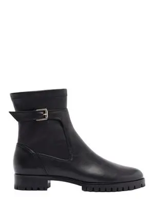 ALEXANDRE BIRMAN Marion Leather Flat Boots - Black