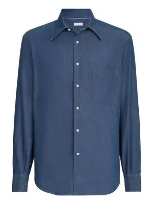 Brunello Cucinelli Denim Chambray Shirt - Blue