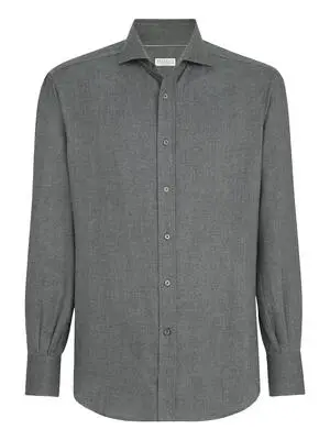 BRUNELLO CUCINELLI Cotton-blend Flannel Shirt