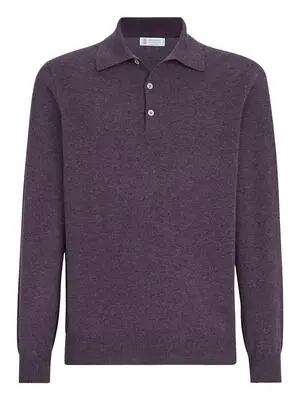 Brunello Cucinelli Cashmere Polo Sweater - Purple