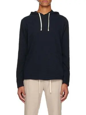 Vince Hoodie With Drawstring And Contrast Stitching - Black