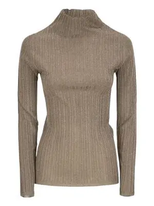 Fabiana Filippi Fabiana Filippi Turtleneck Knit Top With Long Sleeves Brown