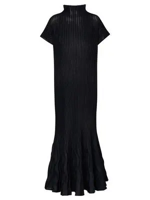 PEPA POMBO Hibisco Maxi Dress - Black