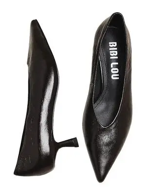 BIBI LOU Pointed-toe Kitten Heels - Dark Brown