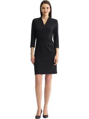Misook V Neck Luxestretch Sheath Dress - Black