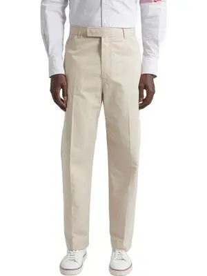 Thom Browne Tapered Cotton Chino Pants - Beige