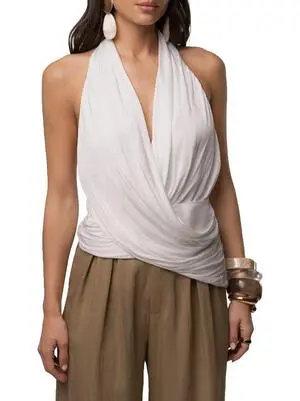 JLUXLABEL Villa Draped Halter Top - Ivory