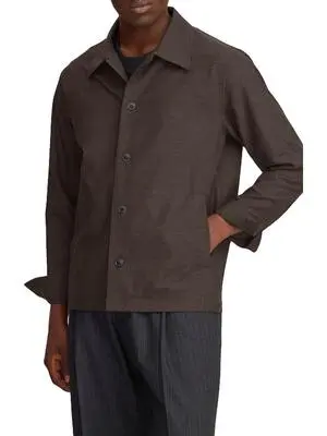 Nn07 Zander Pinstripe Shirt Jacket - Deep Truffle