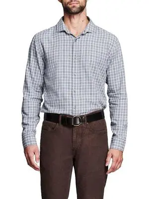 Billy Reid Hutcheson Plaid Cotton Twill Sport Shirt - Blue Multi
