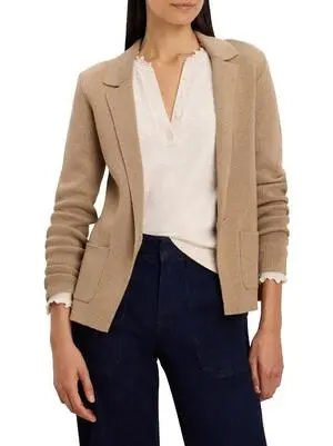 NIC+ZOE Knit Cotton Blend One-button Blazer - Oak