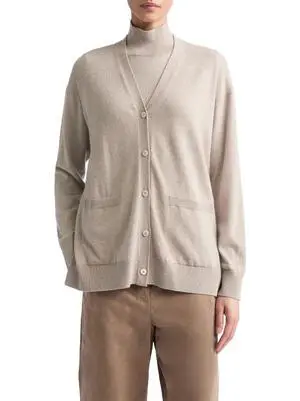 Max Mara Baia Wool Cardigan - Beige
