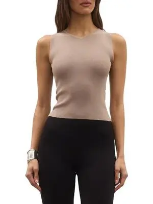 BAYSE Elena Bateau Neck Knit Top - Dune