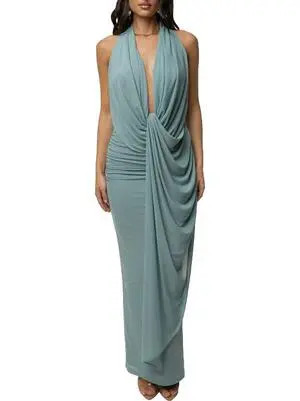 JLUXLABEL Alaina Plunge Maxi Dress - Teal