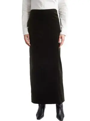 JIL SANDER Stretch Velveteen Pencil Skirt - Utility