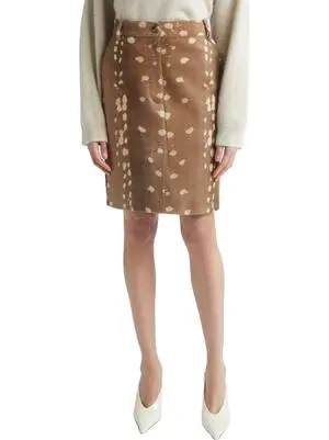 Loulou De Saison Mica Genuine Calf Hair Skirt - Deer