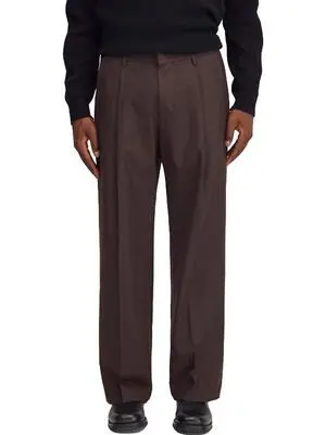 Nn07 Kay 10037 Pinstriped Pleated Trousers - Deep Truffle