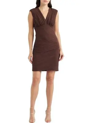 Vince Camuto Textured Body-con Dress - Brown