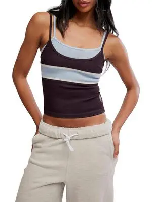 Free People All Clear Rib Tank - Chocolate Combo
