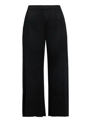 Issey Miyake Monthly Colors July Pleated Crop Straight Leg Pants - Black