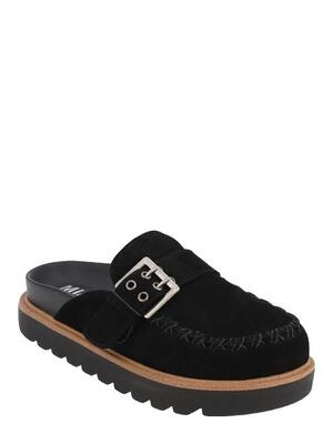 Mia Zaina Buckled Mule With Lug Sole - Black