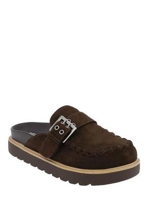 Mia Zaina Buckled Mule With Lug Sole - Chocolate