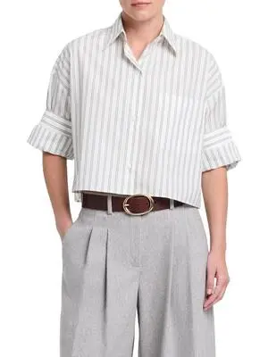 TWP Next Ex Crop Shirt - White/green