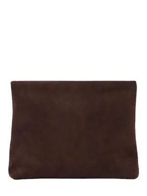 NILI LOTAN Jerry Suede Clutch - Brown