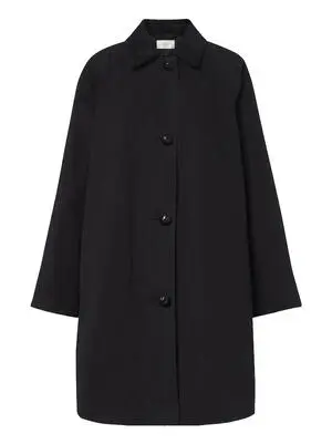 THE ROW Ina Cotton Gabardine Coat - Black