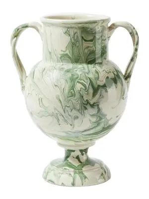 CABANA Marbled Ceramic Vase - Green