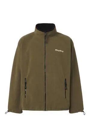 Miu Miu Fleece Zip-up Jacket With Drawstring Hem - Green