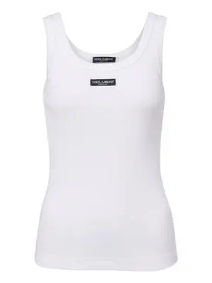 Dolce & Gabbana Logo Cotton Tank Top - White