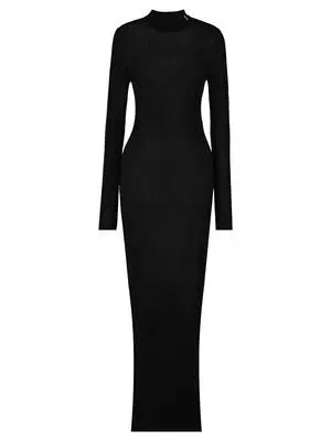 SAINT LAURENT Saint Laurent Cassandre Collar Dress In Rib-Knit Silk