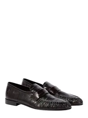 THE ROW Soft Eel Leather Loafers - Brown
