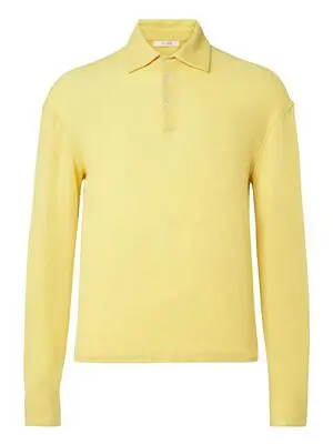THE ROW Reyes Cashmere And Silk Polo Sweater - Yellow