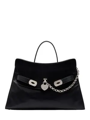 Alexander McQueen Locke Medium Leather Tote Bag - Black