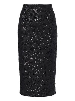 Max Mara Sequined Pencil Skirt - Black
