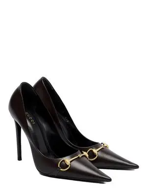 Gucci Donna Horsebit Leather Pumps - Brown