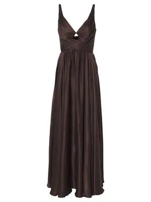 Zimmermann Draped Silk Maxi Dress - Brown