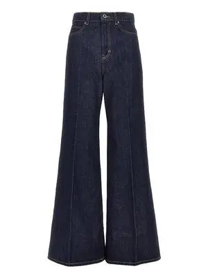 Max Mara MAX MARA WEEKEND Cotton Denim Wide-Leg Jeans Blue