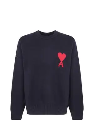 AMI Paris Sweatshirt Crewneck "quota De Coeur - Black